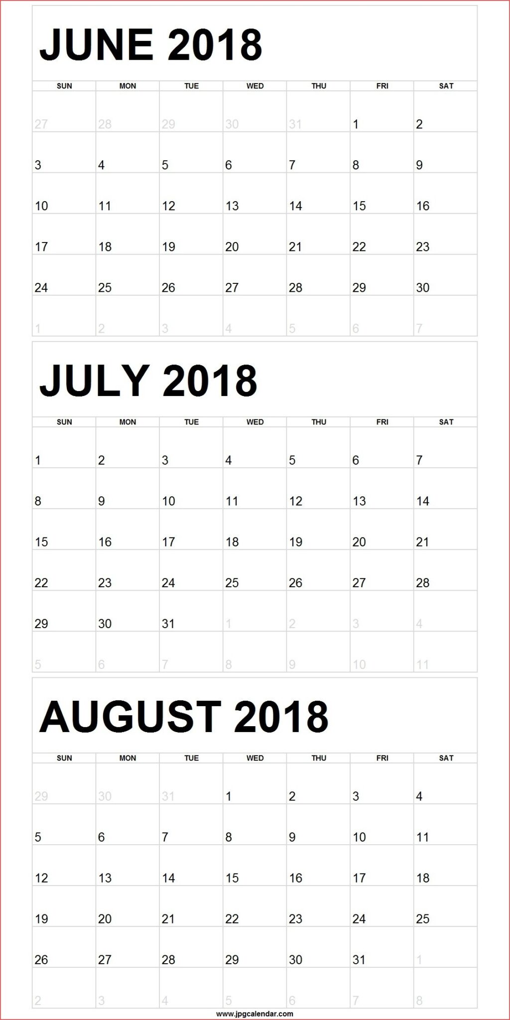 Printable June July August 2026 Calendar - calendar.mammycares.com